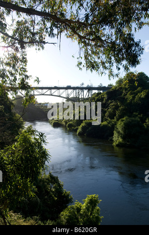 The Victoria Bridge, crossing the Waikato River at Cambridge, is ...