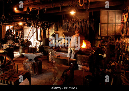 Inside an old working blacksmith workshop at british cultural centre ...