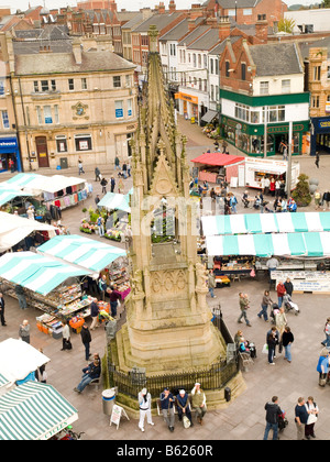 Looking down on Mansfield Town Centre Market Place and Bentinck ...
