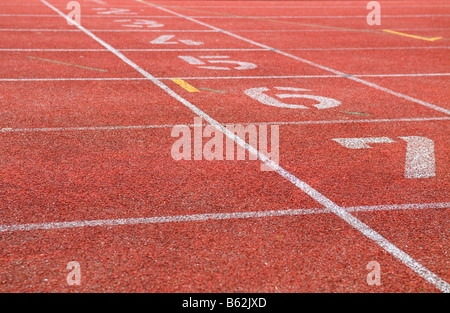 Part of the starting lane of a race track Stock Photo - Alamy