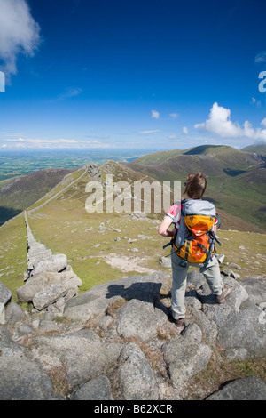 View from Slieve Bearnagh summit. Silent Valley reservoir and Lough ...