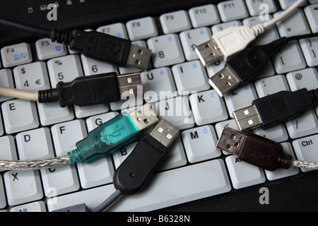 Assorted USB cables Stock Photo - Alamy