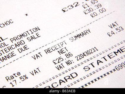 Vat Tax Receipt Stock Photo - Alamy