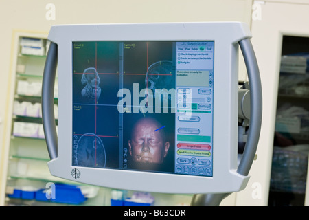 Medical instruments used during brain surgery to remove benign tumor ...