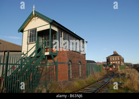 The former Oswestry Railway station and signal box in Shropshire Stock ...