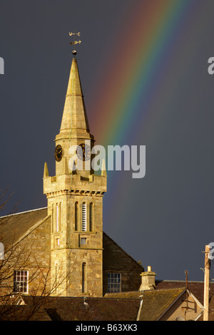 Church Steeple and Rainbow, Ceres, Fife, Scotland Stock Photo - Alamy