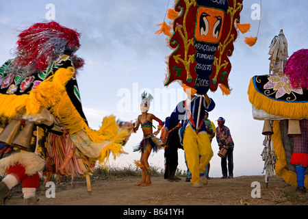 Brazil, Aracoiaba, Pernambuco, Performing 'maracatu' dance Typical for ...