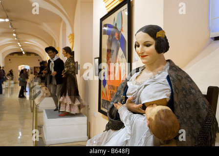 Fallas Museum interior, Museo Fallero de València. Colorful art display ...