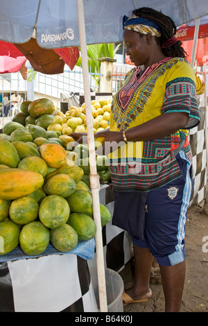 Food stall Douala Cameroon Africa Stock Photo - Alamy