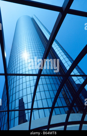 A high rise condominium lobby in downtown Chicago with cozy furniture ...
