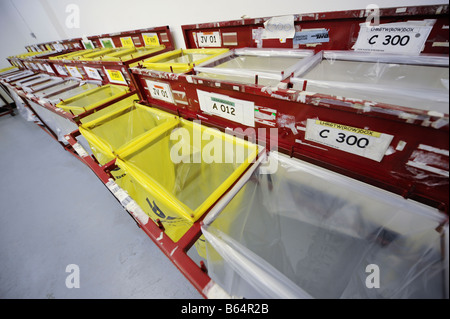 DHL distribution and sorting area for parcels in the UK Stock Photo - Alamy
