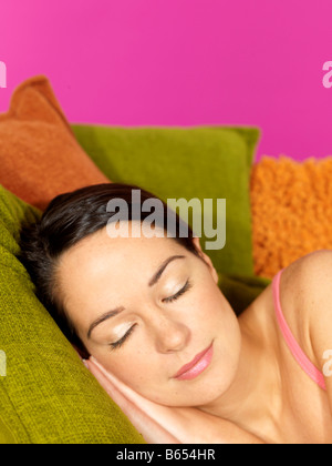Young Woman Sleeping Model Released Stock Photo - Alamy