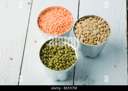 Variety of dried beans and lentils in bags on white background Stock ...