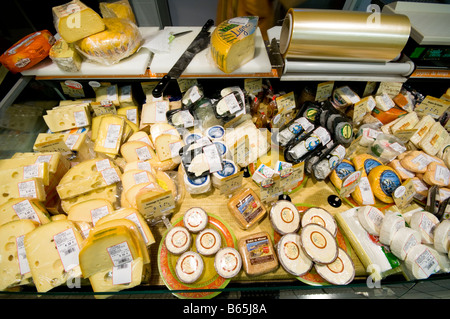 Cheese on display in French Supermarket Stock Photo - Alamy