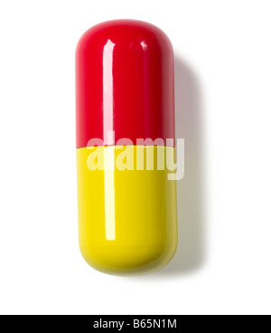 red yellow pill tablet capsule medicine. medical treatment for disease ...