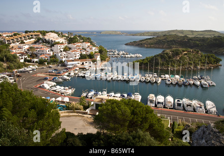 The harbour and village of Port d'Addaia, Menorca, Spain Stock Photo ...
