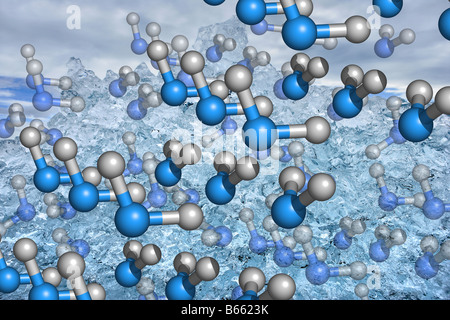 Ice Molecule, Frozen Water Stock Photo - Alamy