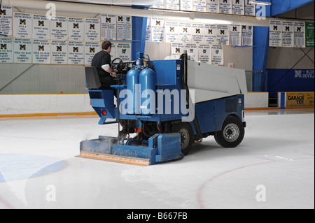Zamboni cleaning ice on a hockey rink in Maryland USA Stock Photo - Alamy