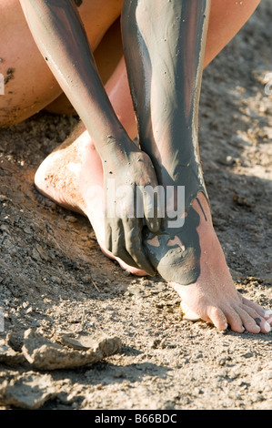 Mud source spa foot Stock Photo - Alamy