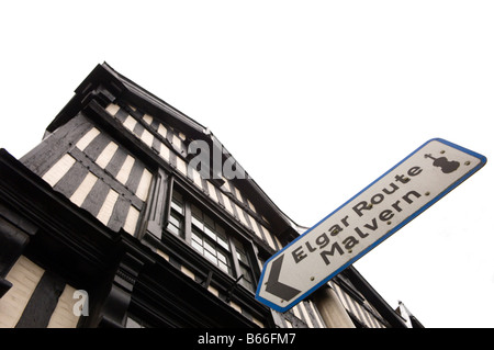 Sign for The Elgar Route seen at Ledbury Herefordshire Great Britain ...