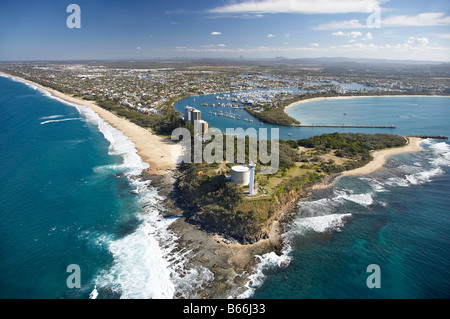 Aerial view of Mooloolaba, Point Cartwright and mouth of Mooloolah ...