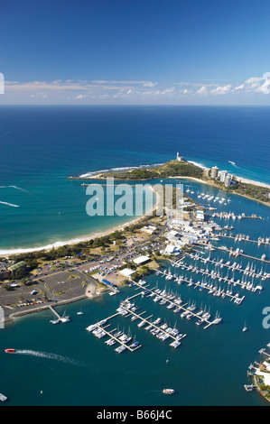 Aerial view of Mooloolaba, Point Cartwright and mouth of Mooloolah ...