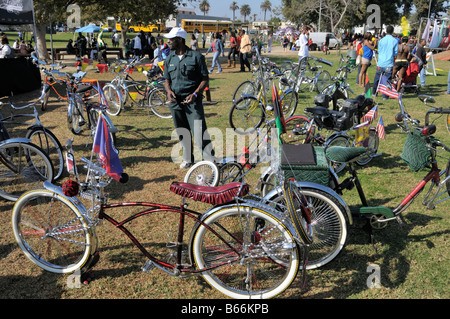 Bicycle riding participants in the Caribbean Carnival Parade in Los ...
