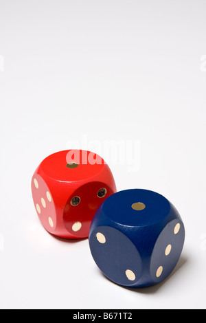Two blue dice showing double one Stock Photo - Alamy