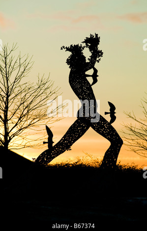 The Man in Motion sculpture on the Muirside roundabout in Tullibody ...