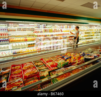 Frozen Food Section of Grocery Store Stock Photo - Alamy