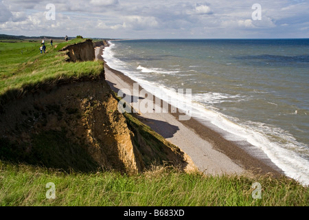 crumbling coastal cliff's north of sheringham norfolk east anglia Stock ...