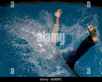 Man falling into water, slow motion Stock Photo - Alamy