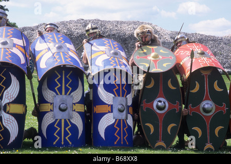 Roman shield wall Stock Photo - Alamy