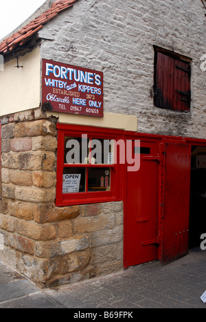 Fortunes kipper shop in the historic town and harbour of Whitby in ...