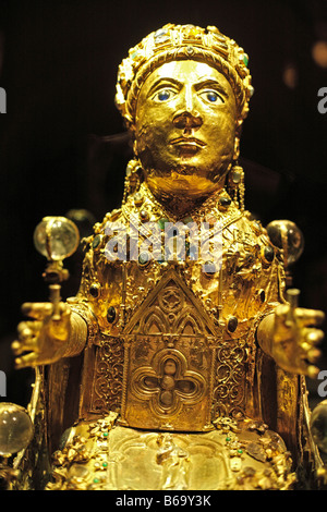 Religious art, reliquary of St. Foy (9th century), museum, Conques ...