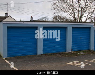 Lock ups. Three lock up garages on a housing estate, Nottinghamshire ...