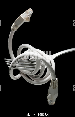ethernet cable on a fork Stock Photo - Alamy