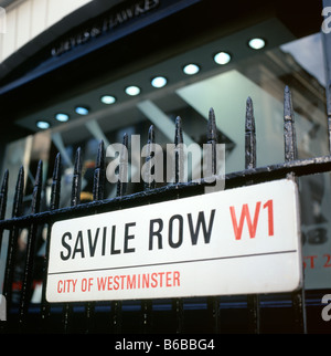 Savile Row W1 City of Westminster Street Sign, London, England, UK ...
