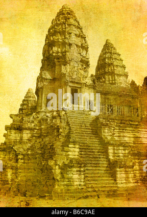 Angkor Wat Temple, Cambodia, Southeast Asia. Watercolor painting ...
