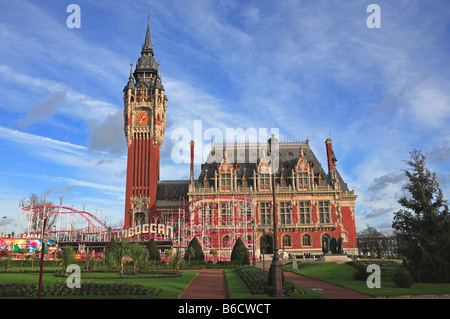 France, Calais At Christmas, Town Hall Stock Photo - Alamy