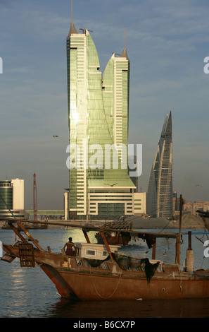 BRN, Bahrain: Manama, Bahrain World Trade Center and the towers of the ...