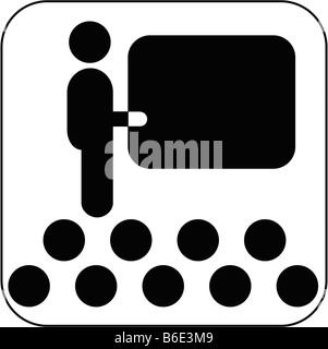 Meeting room symbol against white background Stock Photo - Alamy