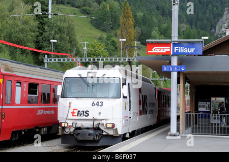 Filisur railway station, Filisur, Graubuenden, Switzerland, Europe ...