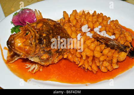 Deep Fried Whole Fish Chinese Dish with Bell Peppers Pineapple Red ...