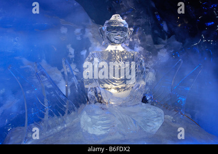 Ice sculptures inside Glacier Palace, Klein Matterhorn, near Zermatt ...