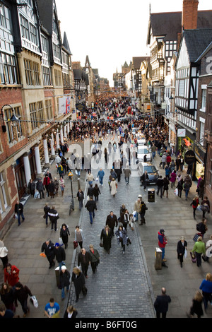 Eastgate Rows from the Rows, Chester, Cheshire, England, UK Stock Photo ...