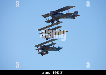 Two German Fokker Dr 1 WWI Fighter Triplanes and a German Pfalz D111 ...