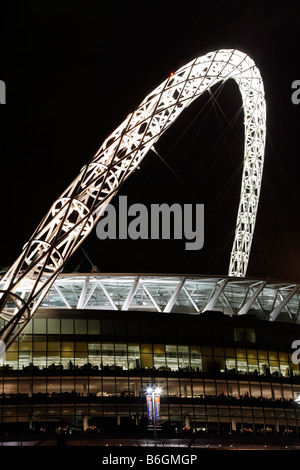 View of the new Wembley Stadium lit up at night Stock Photo - Alamy