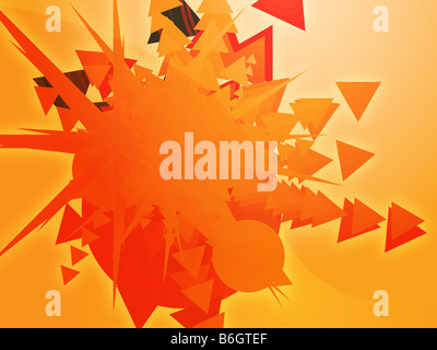 Explosion of geometric shapes abstract rendered illustration Stock ...