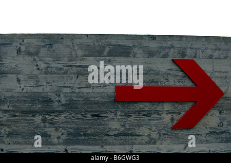 red arrow pointing right indicator sign Stock Photo - Alamy